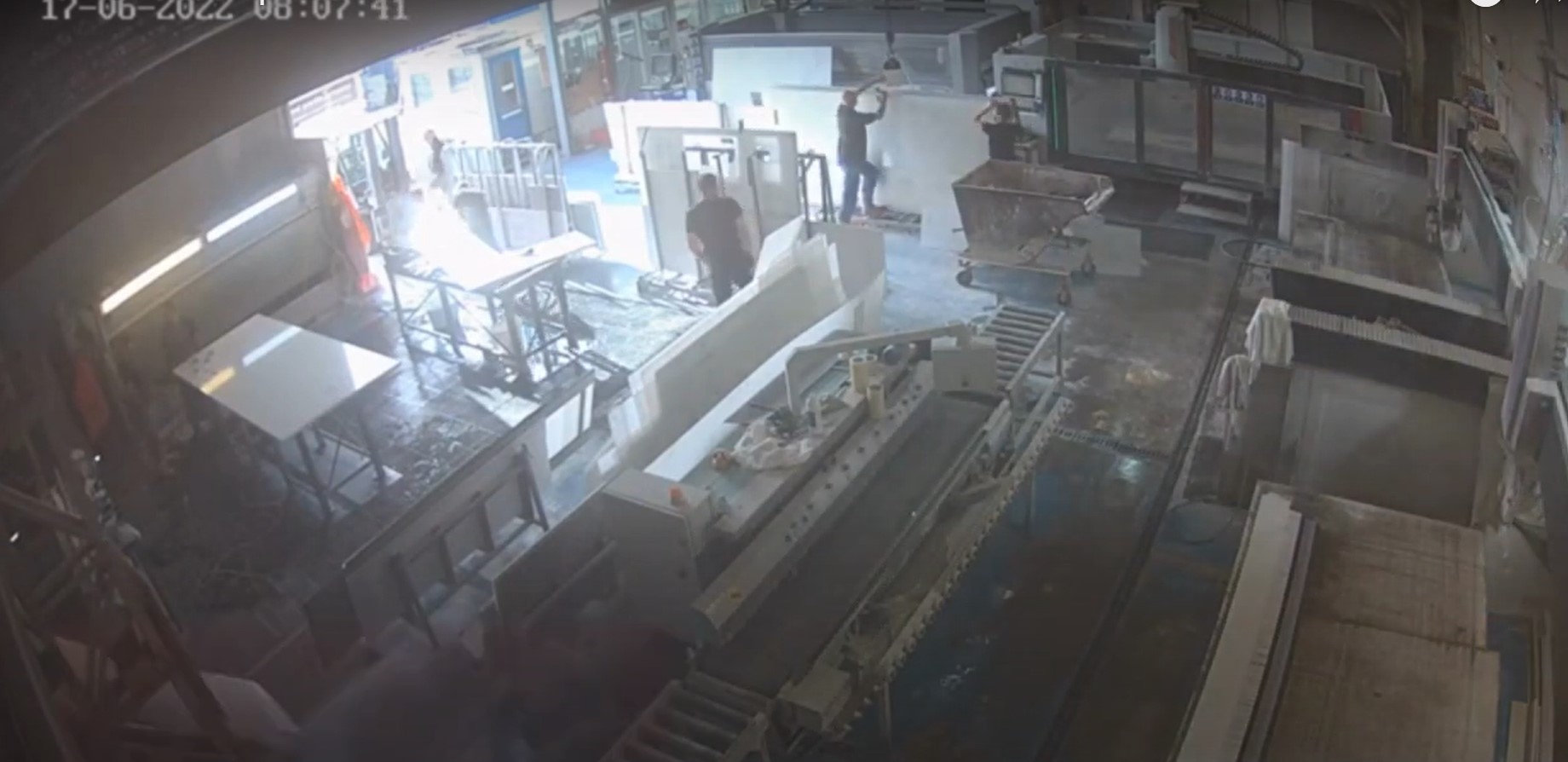 Workers suffer serious injuries after being struck by slabs of stone at ...