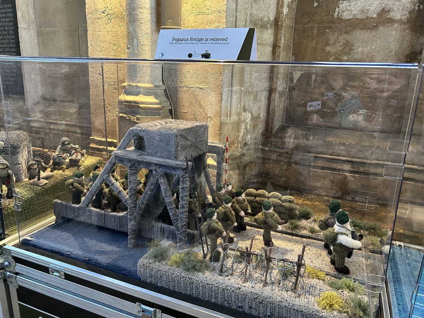 Exhibition of knitted and crocheted D-Day scenes at Peterborough Cathedral