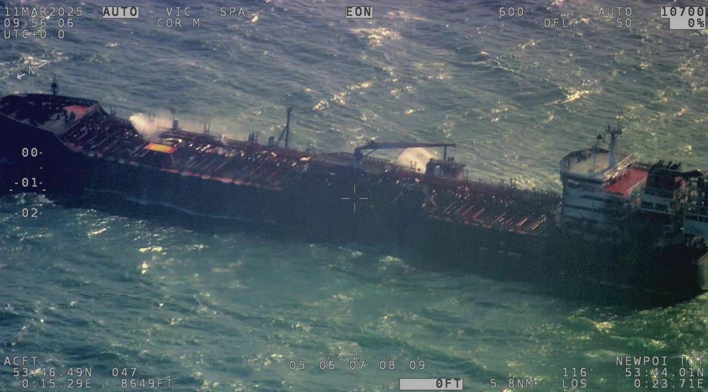 Fire onboard oil tanker off East Yorkshire coast now out