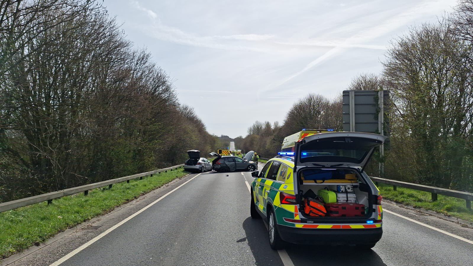 Three people hospitalised following multi-vehicle crash near Dorchester