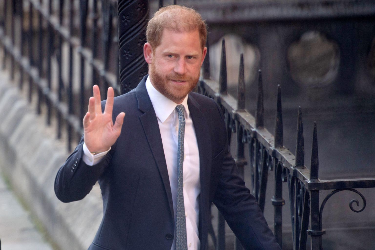 Prince Harry arrives at court for challenge over security arrangements