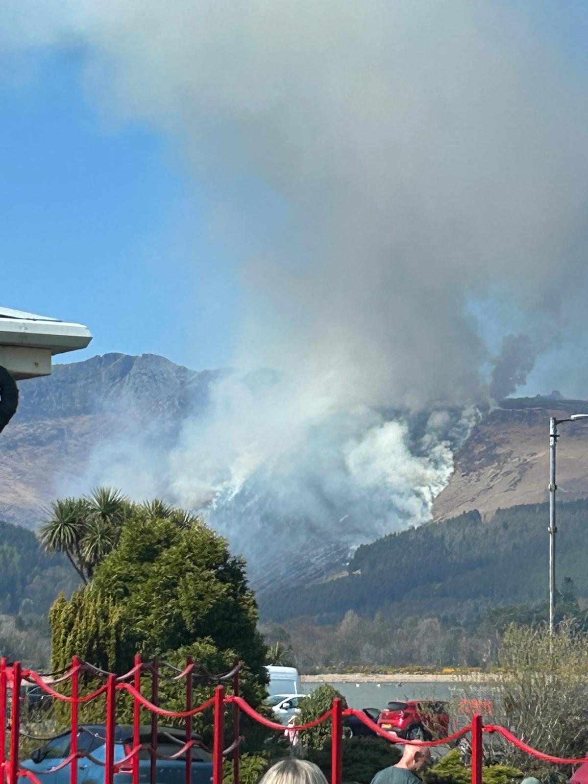 Emergency crews respond to a huge fire on Arran