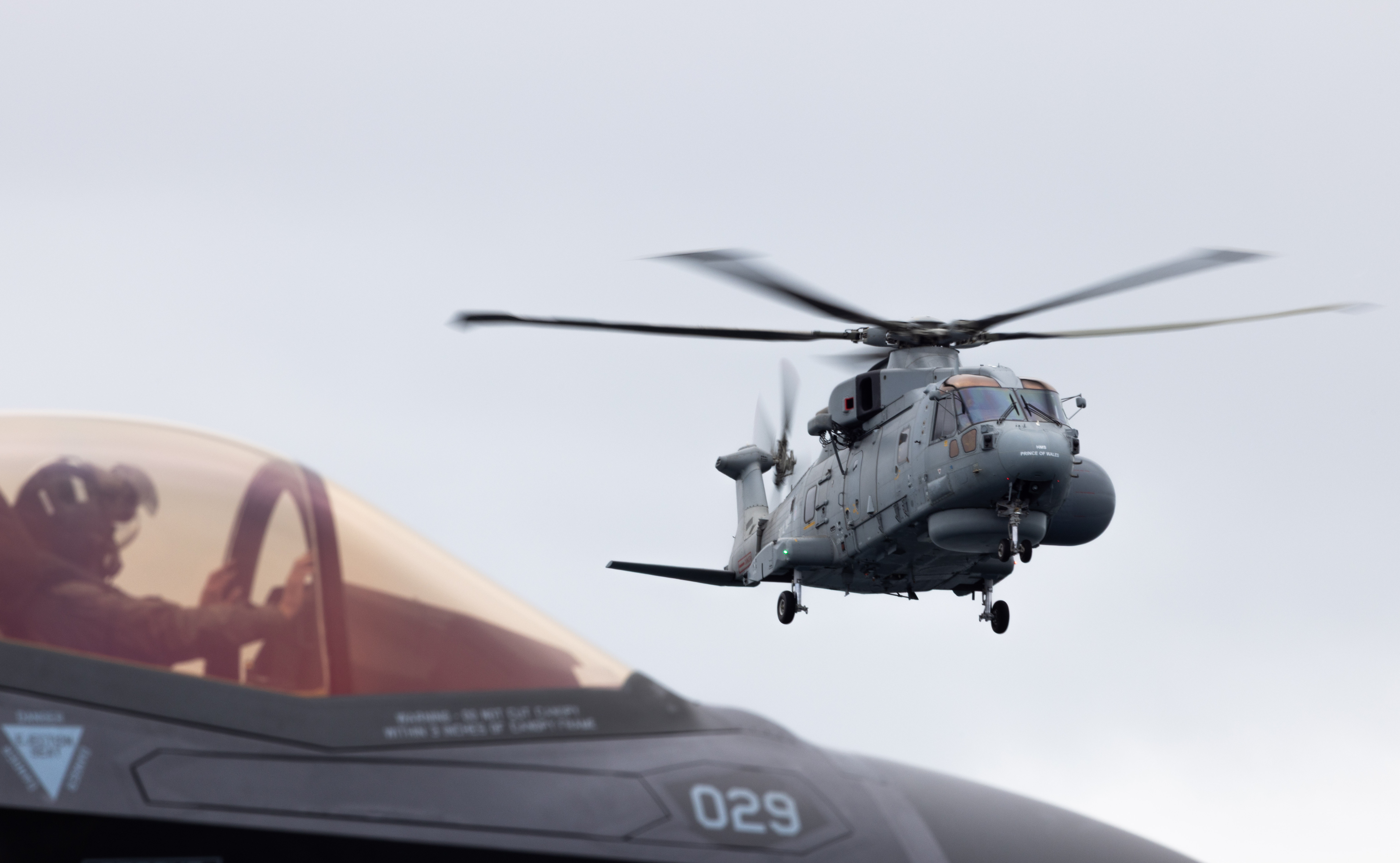 Royal Navy helicopters make their entrance for global mission