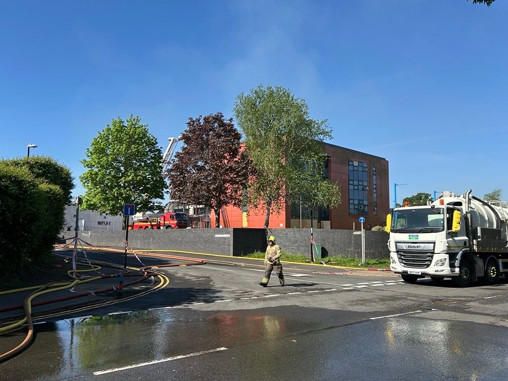 Dozens on-scene after major blaze at disused Henley College building