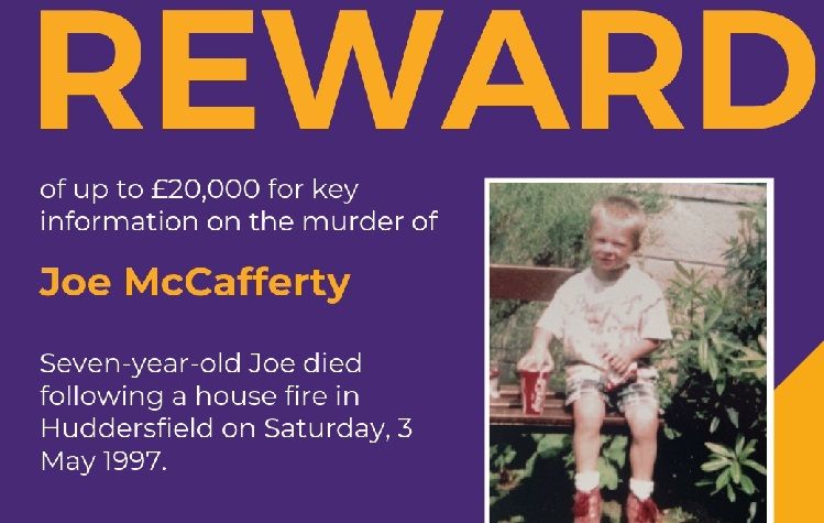 £20,000 reward for information over murder of 7-year-old in Huddersfield
