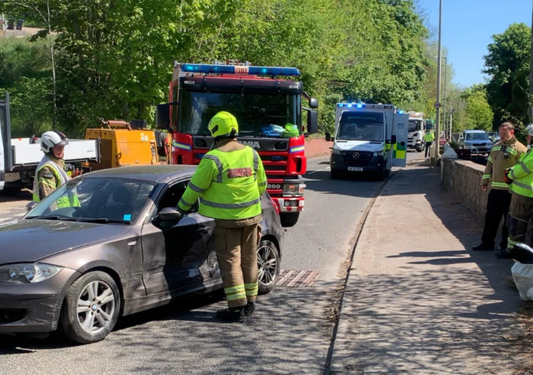 A7 blocked following two-car crash in Galashiels