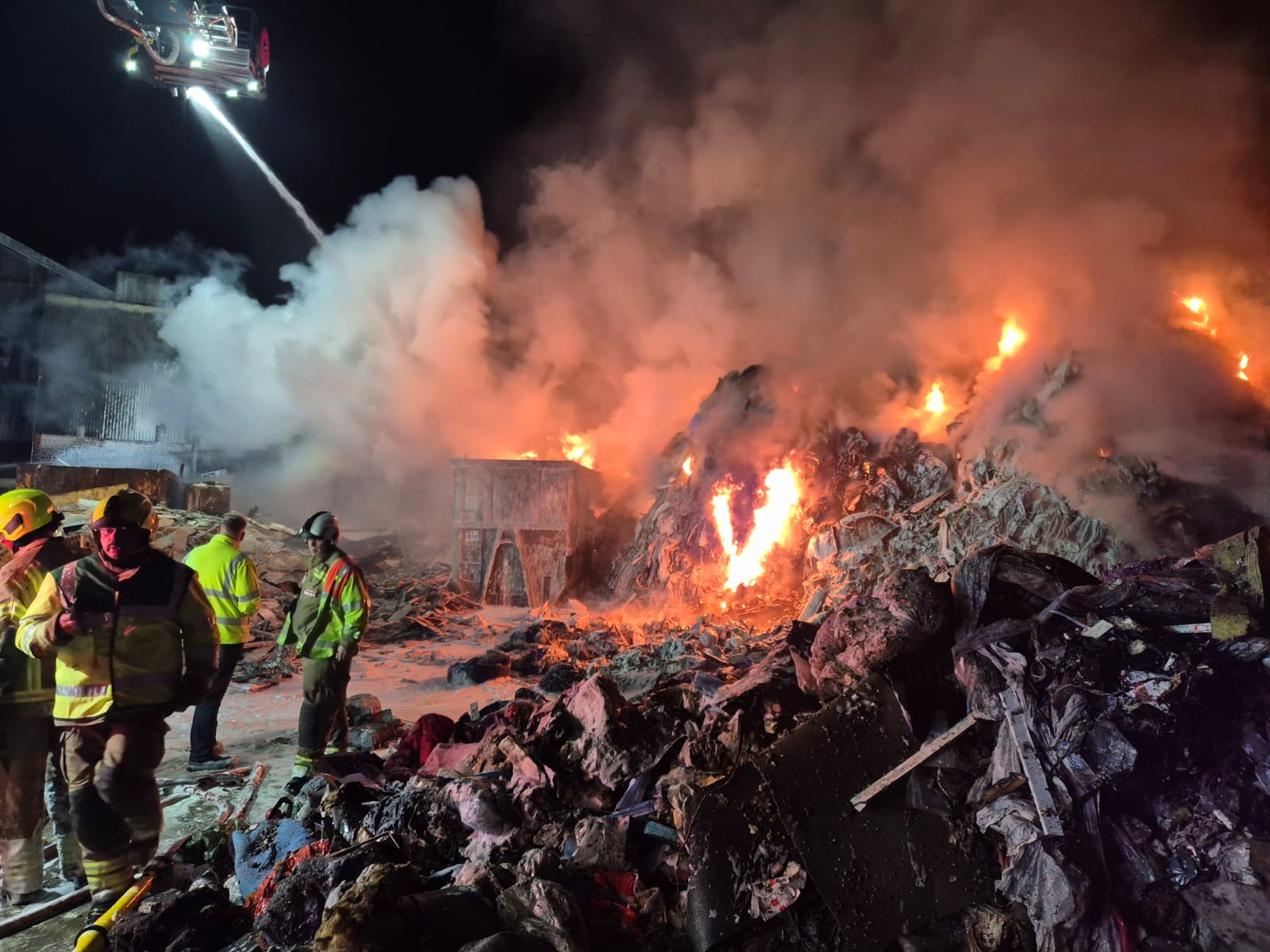 Crews tackle large waste fire in Staffordshire