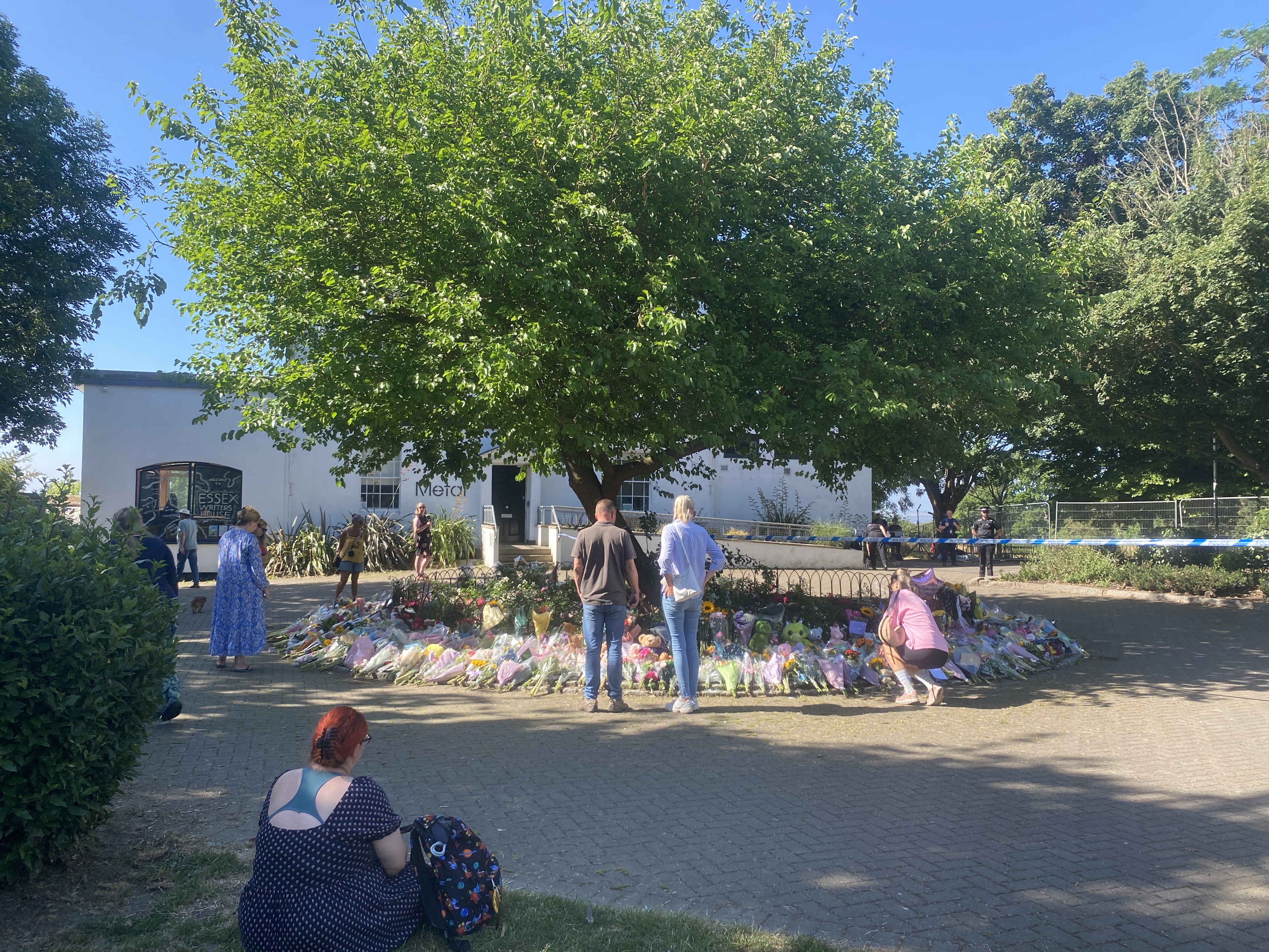 Teddy bears, flowers and tributes left at scene of a seven-year-old's death
