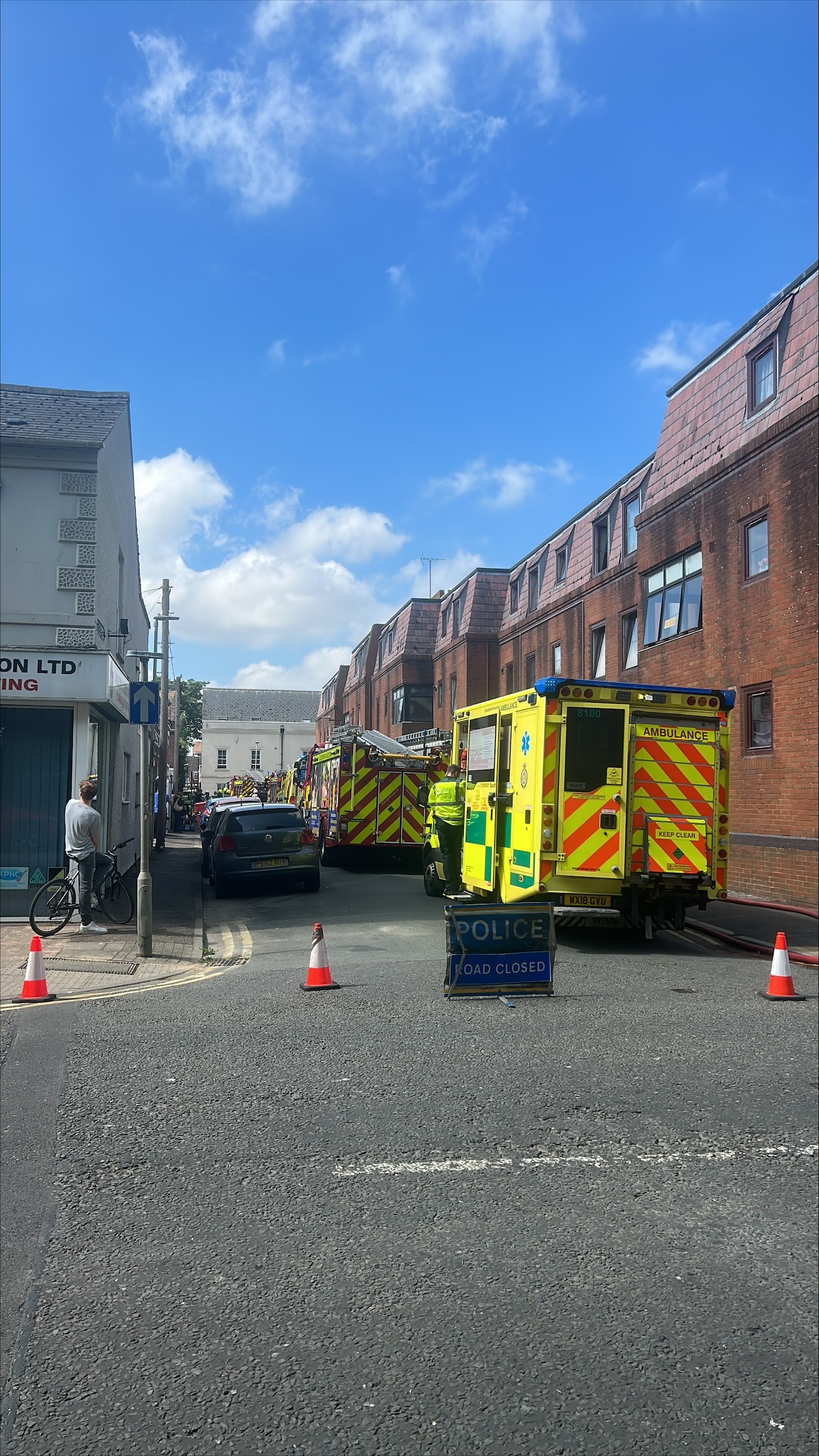 Fire at block of flats in Gloucester
