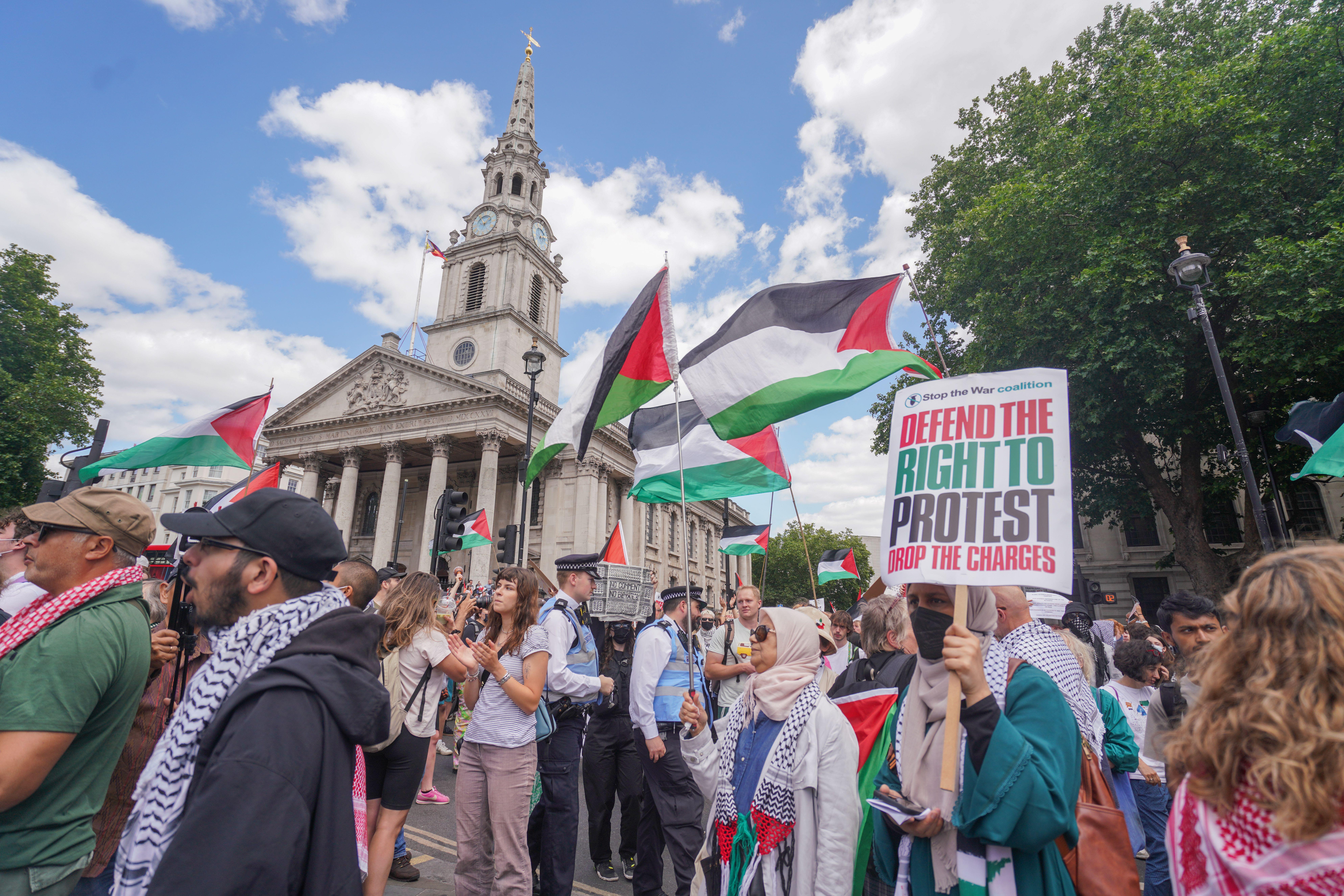 Arrests made during Palestine Action protest in central London