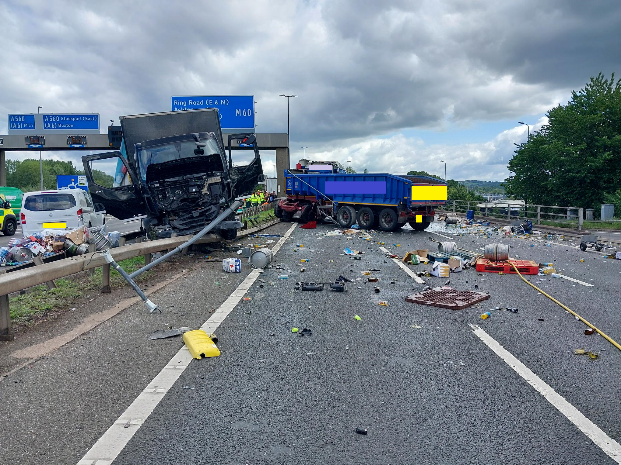 M60 closed in both directions after multi-vehicle crash in Stockport