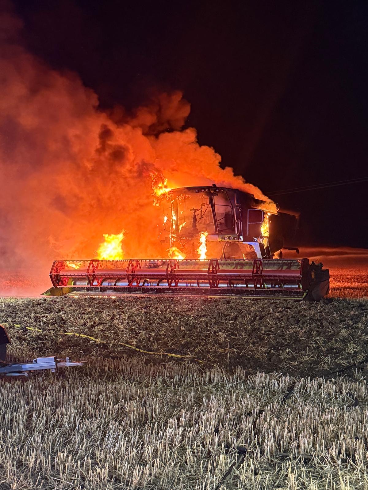 Combine harvester fire breaks out in Thaxted field | News - Greatest ...