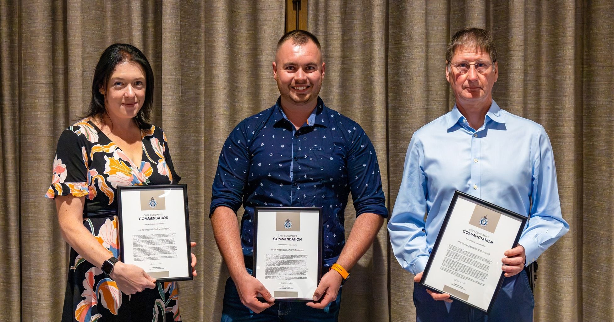 Volunteer trio commended for help in recovering body from river