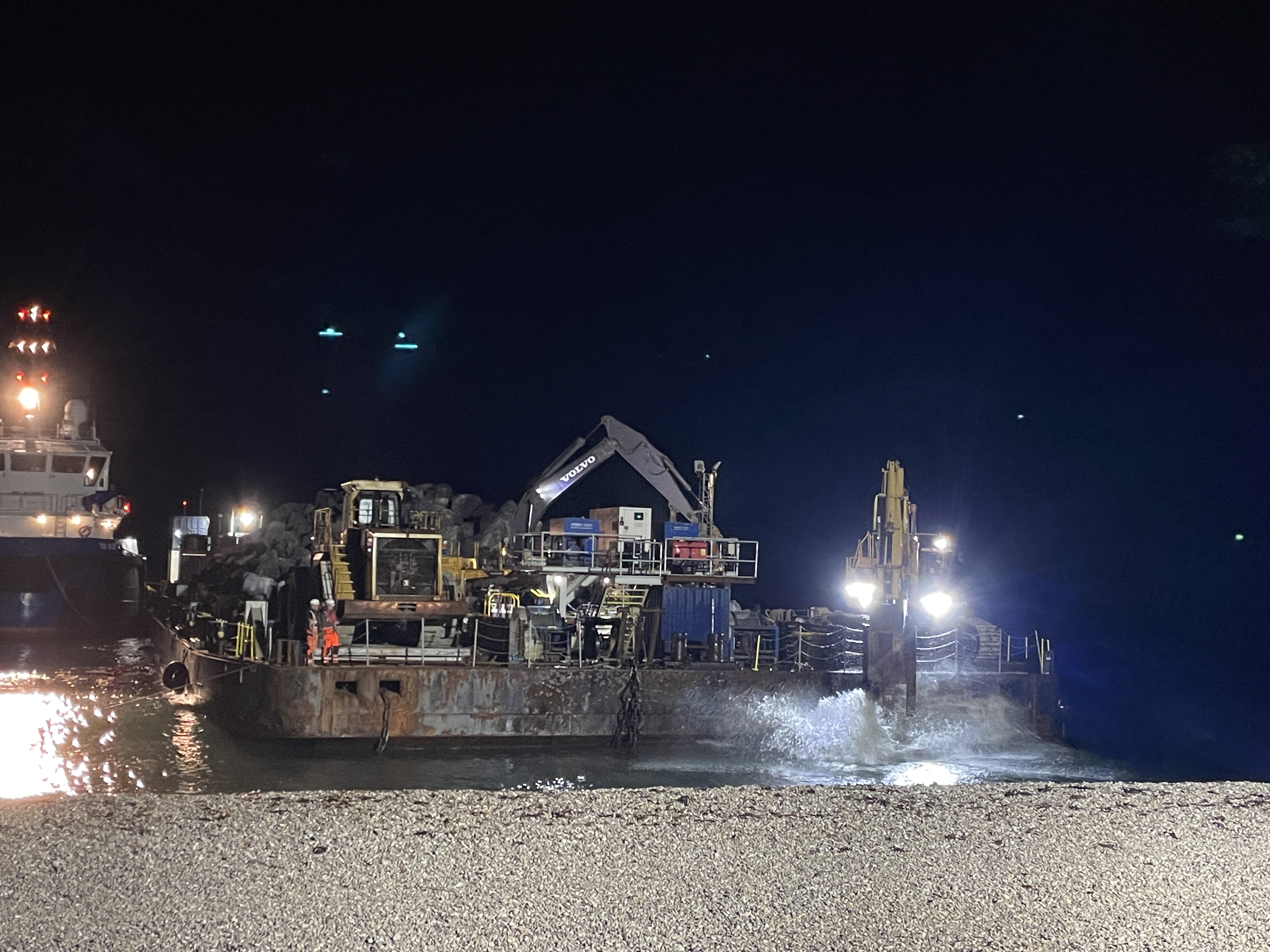 Seaton beach rock barge begins £1.4m coastal protection scheme