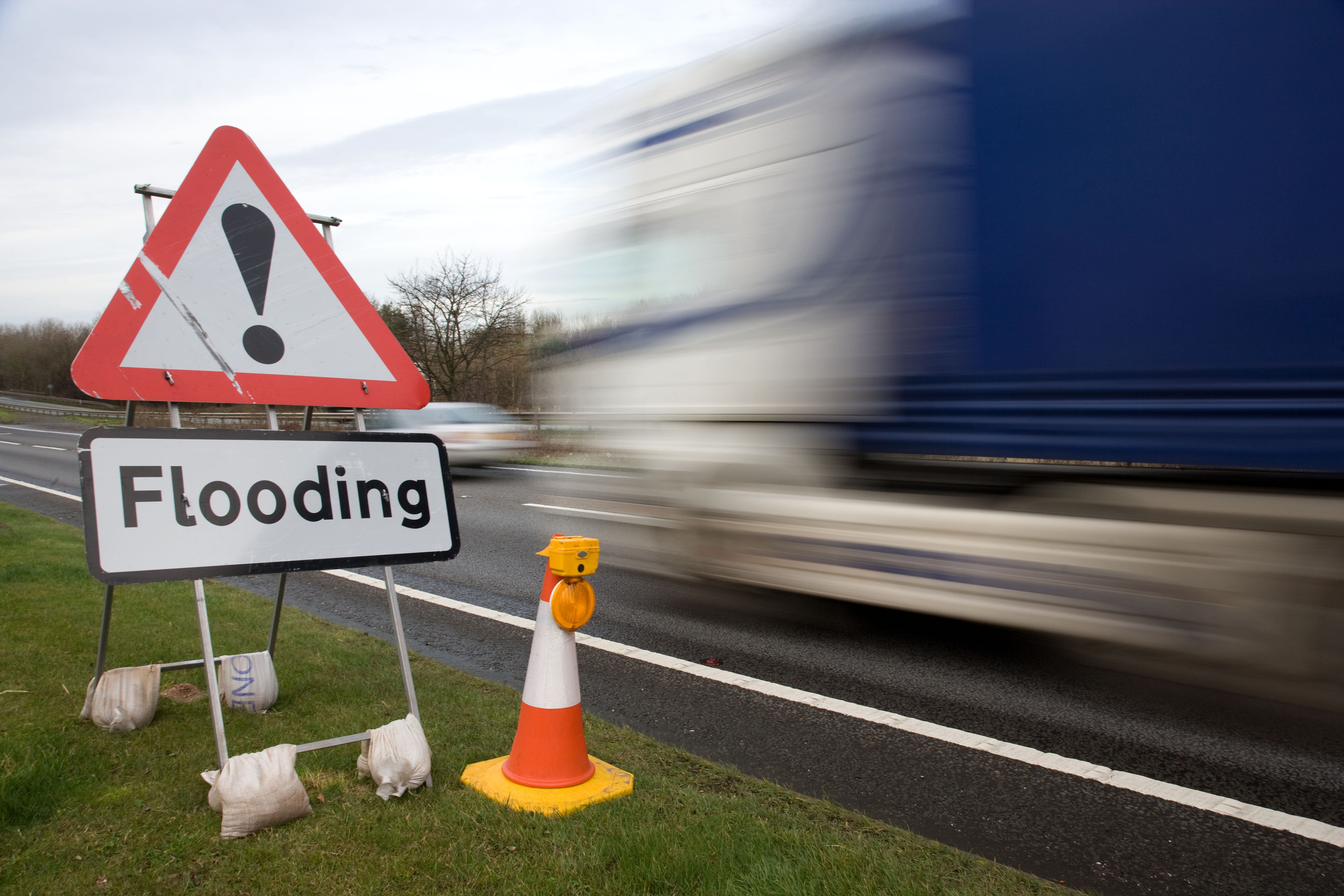 A63 closed after flooding