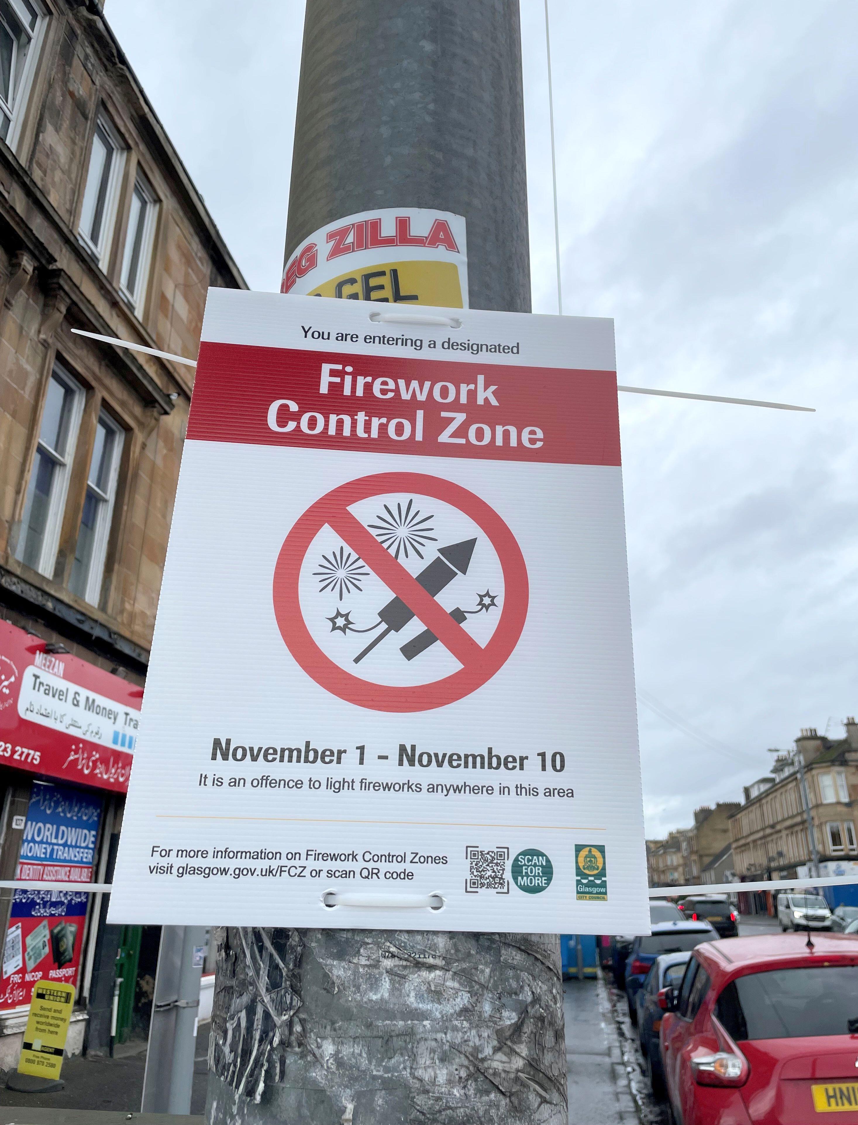 Firework control zones come into force across parts of Glasgow