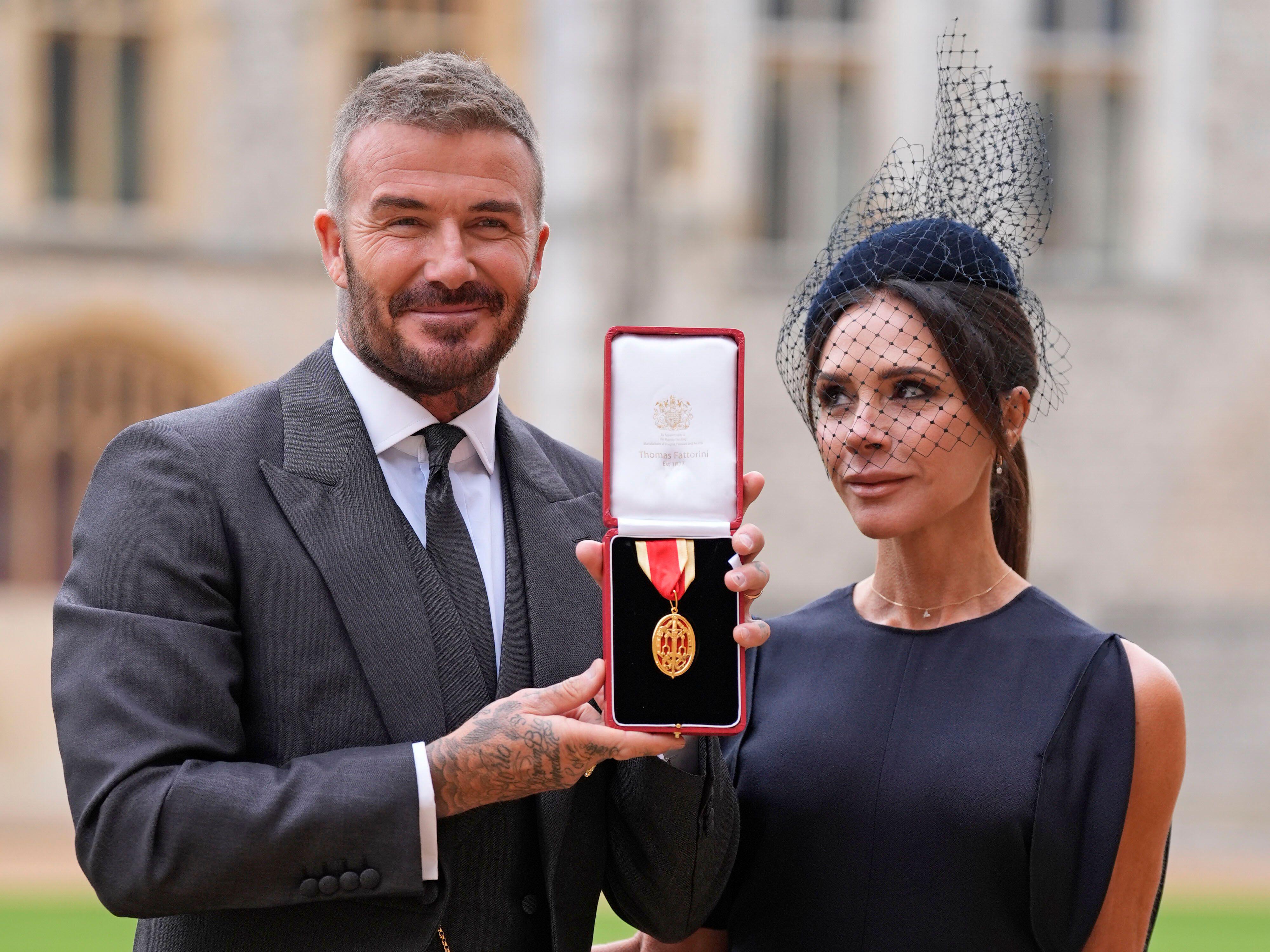 David Beckham receives knighthood at Windsor Castle