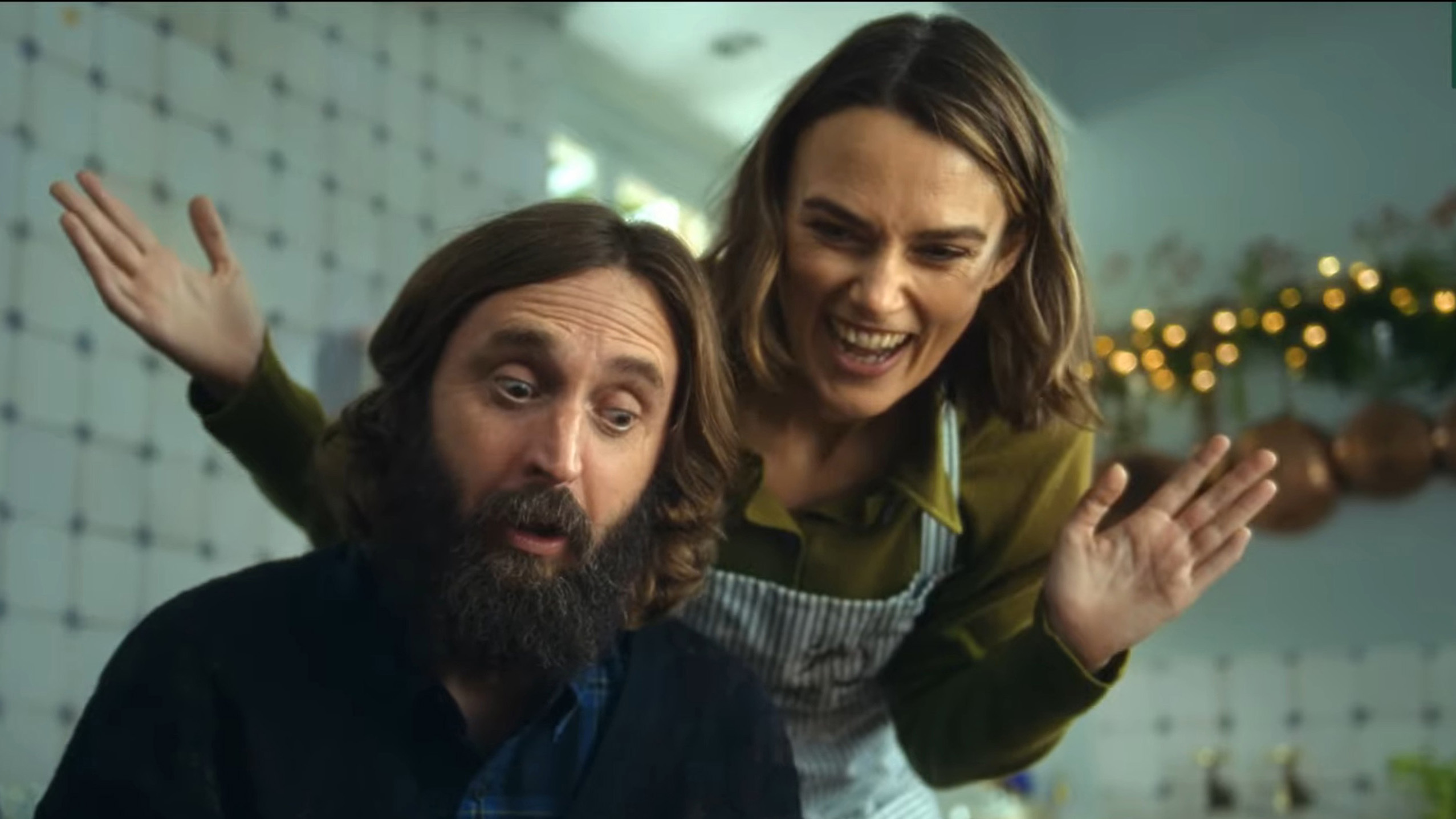 Keira Knightley and Joe Wilkinson star in Waitrose's Christmas ad