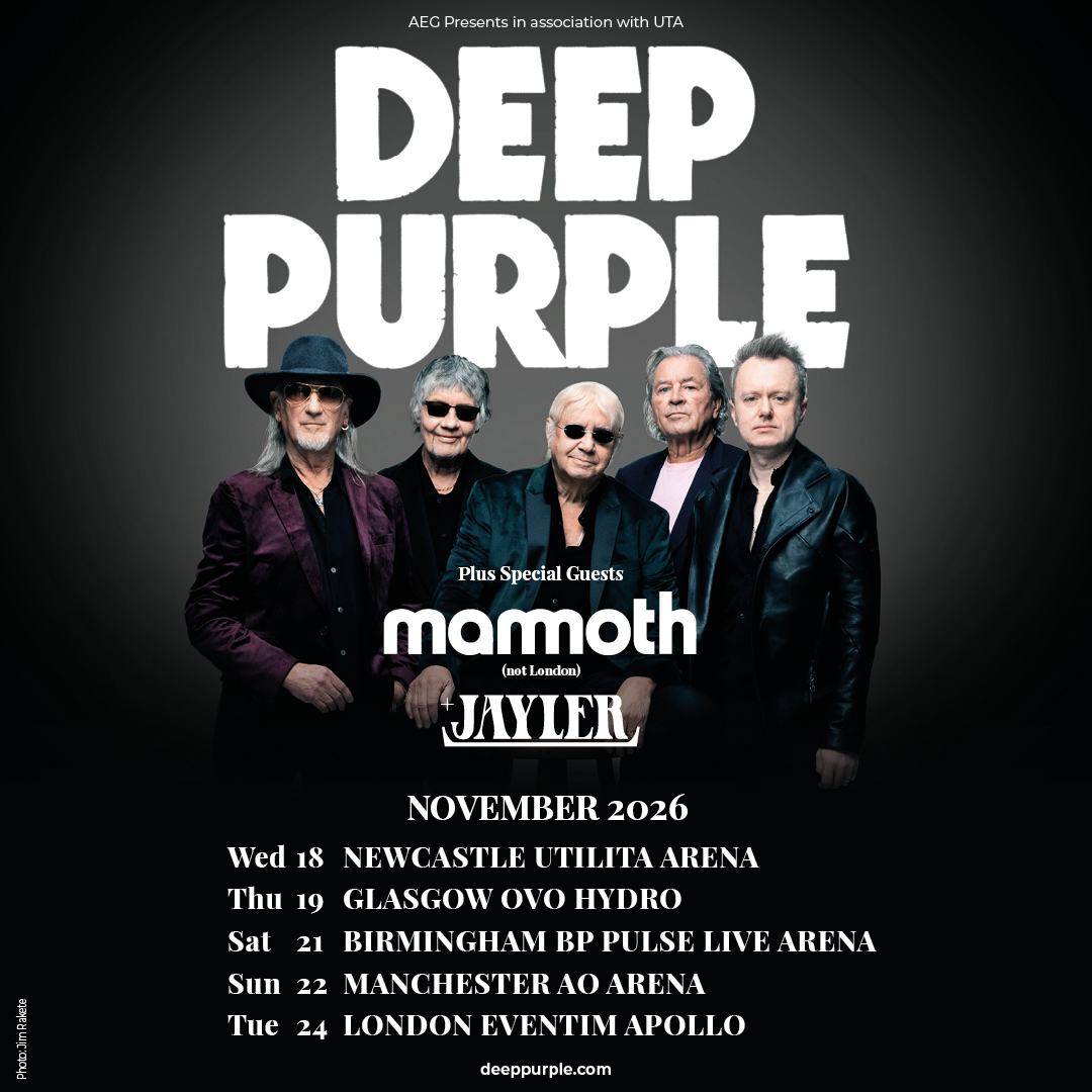 Deep Purple have officially announced a five-date UK tour for November ...