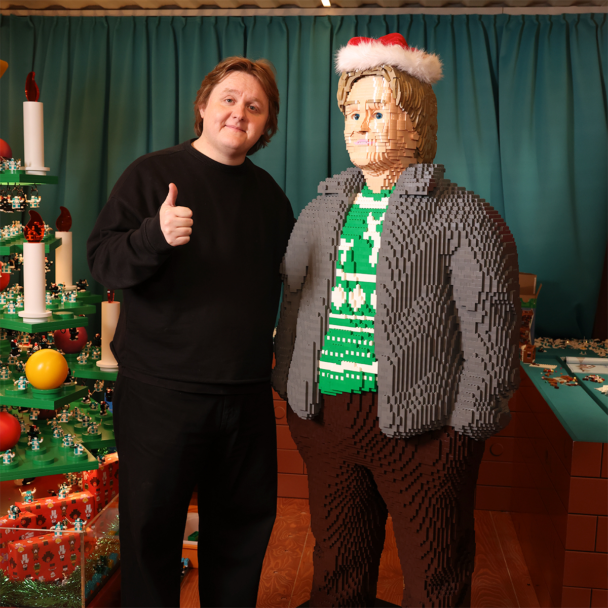 Lewis Capaldi meets his LEGO likeness made from 41,254 bricks