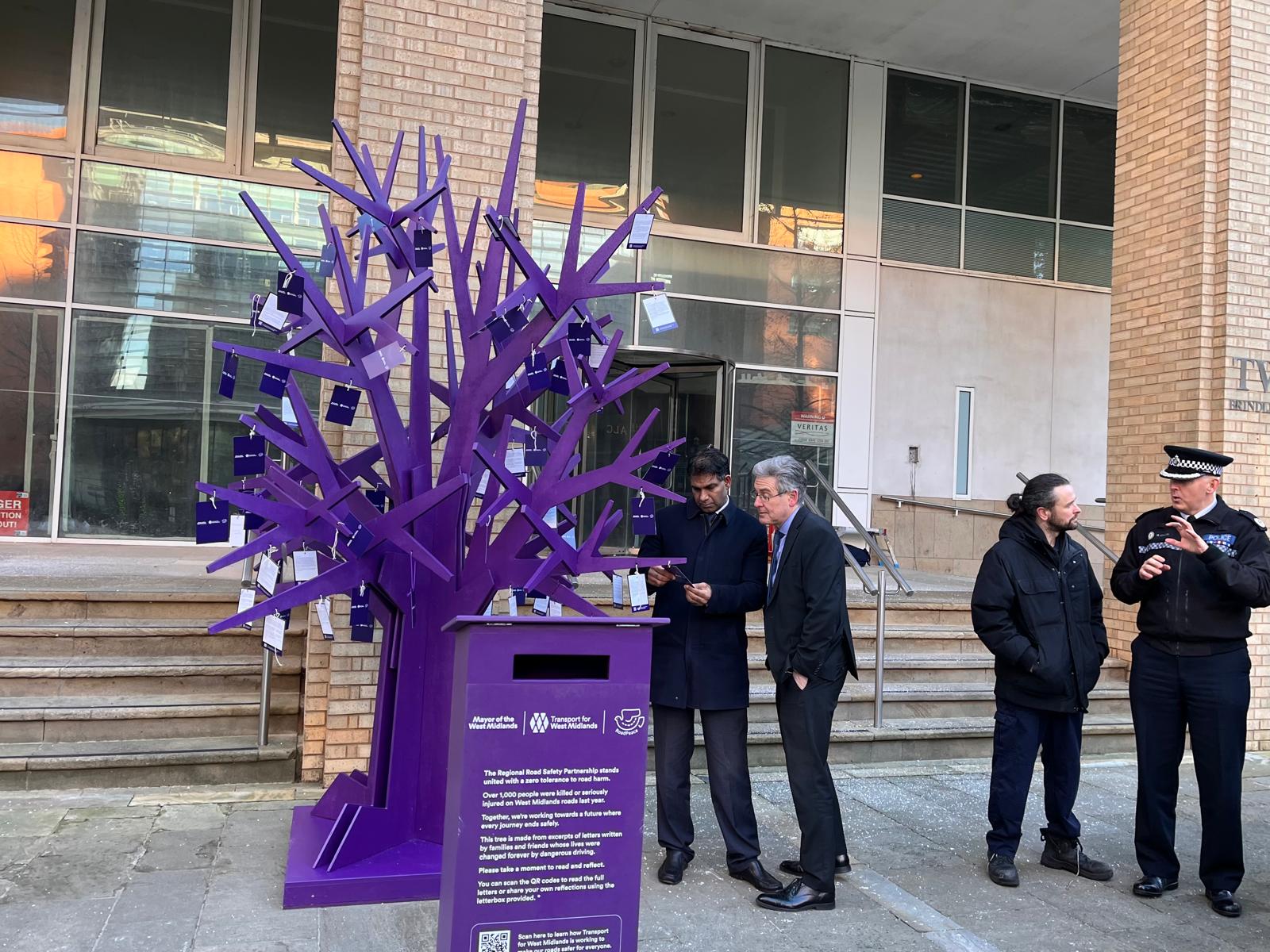 Tree unveiled for road crash victims in the West Midlands