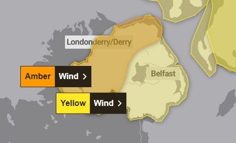 Amber weather warning issued for parts of NI as Storm Bram sweeps in