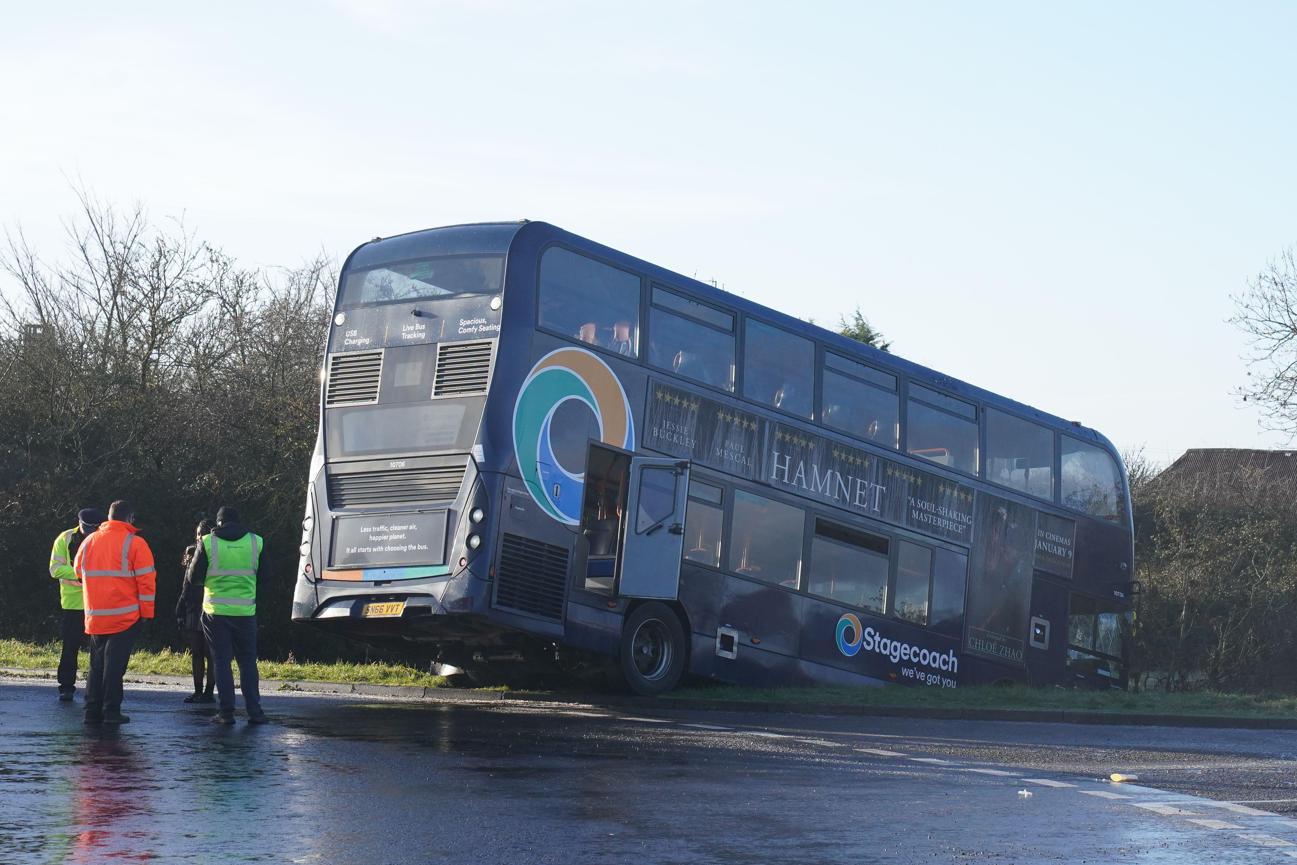 School bus crashes into ditch in Kent