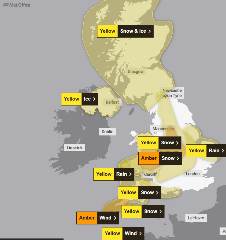 Fresh amber warnings for snow as Storm Goretti heads for UK | News ...