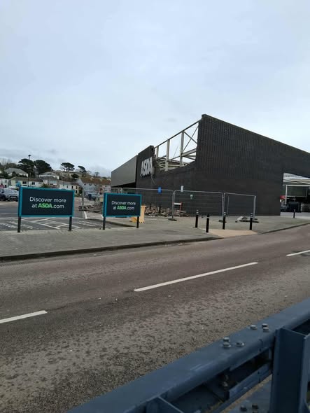 Asda Hayle Harbour store reopens after part of exterior wall collapses ...