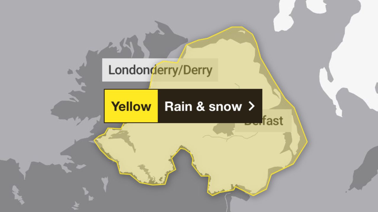 Met Office issues snow & heavy rain warning for Northern Ireland