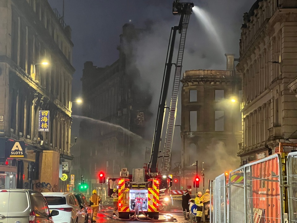 Travel disruption continues as fire rages on in Glasgow