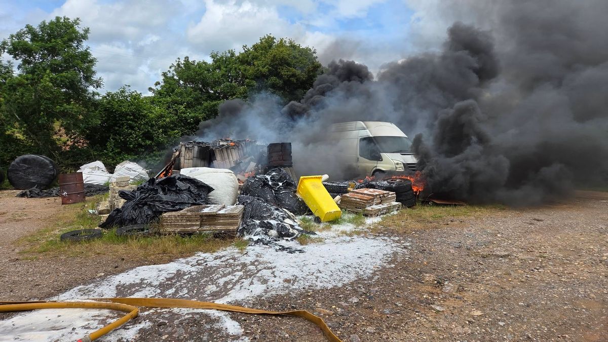 Crews tackle fire as smoke engulfs unattended incinerator bin