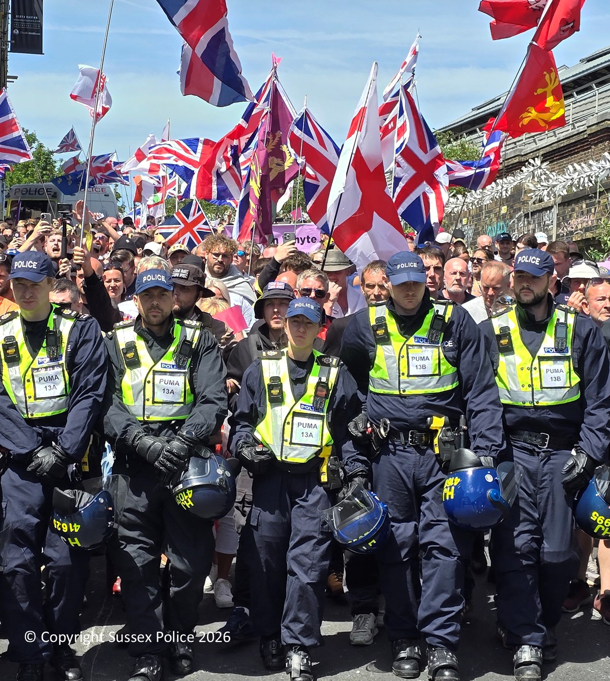 Eight arrested as thousands protest in Brighton city centre | News ...