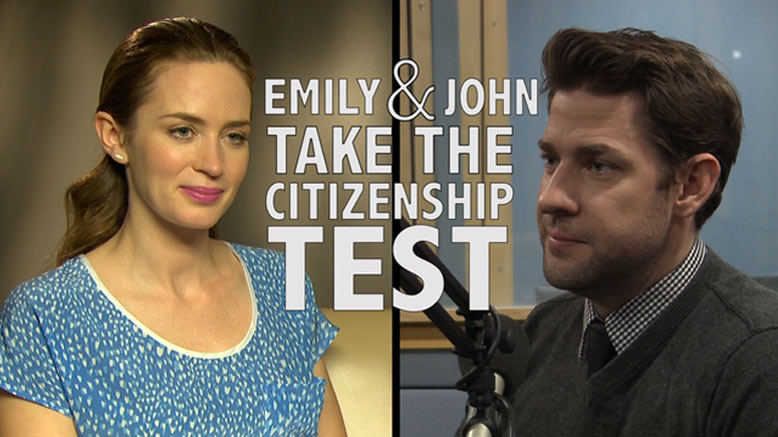 WATCH: Emily Blunt & John Krasinski take the UK citizenship test ...