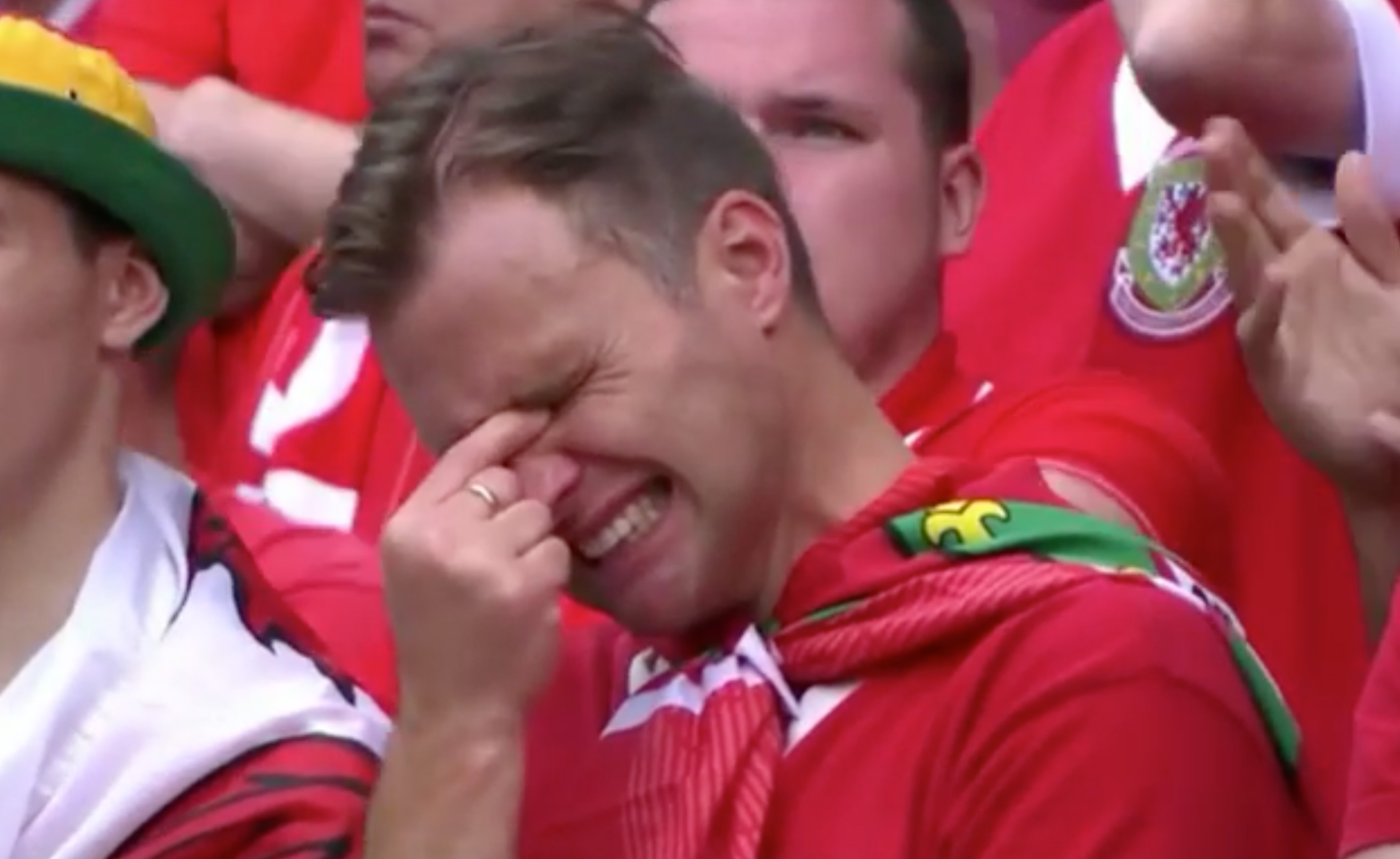 WATCH: Welsh football fan can't handle the pressure of the game vs ...