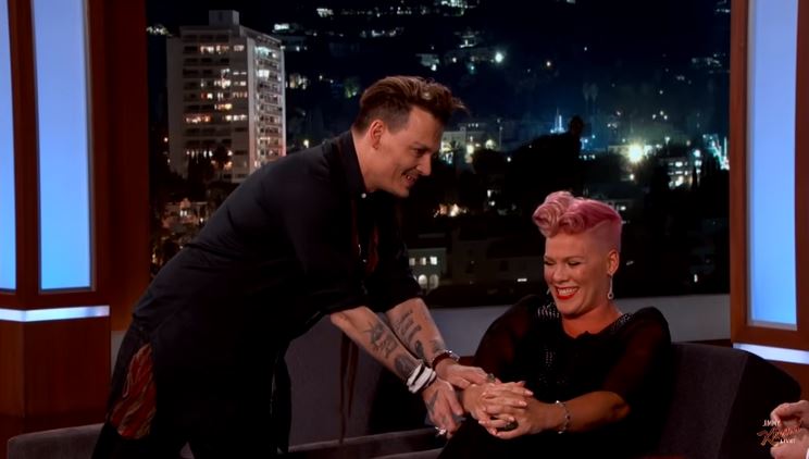 Watch Pink is so not chill meeting her crush Johnny Depp | Celebrity - KISS