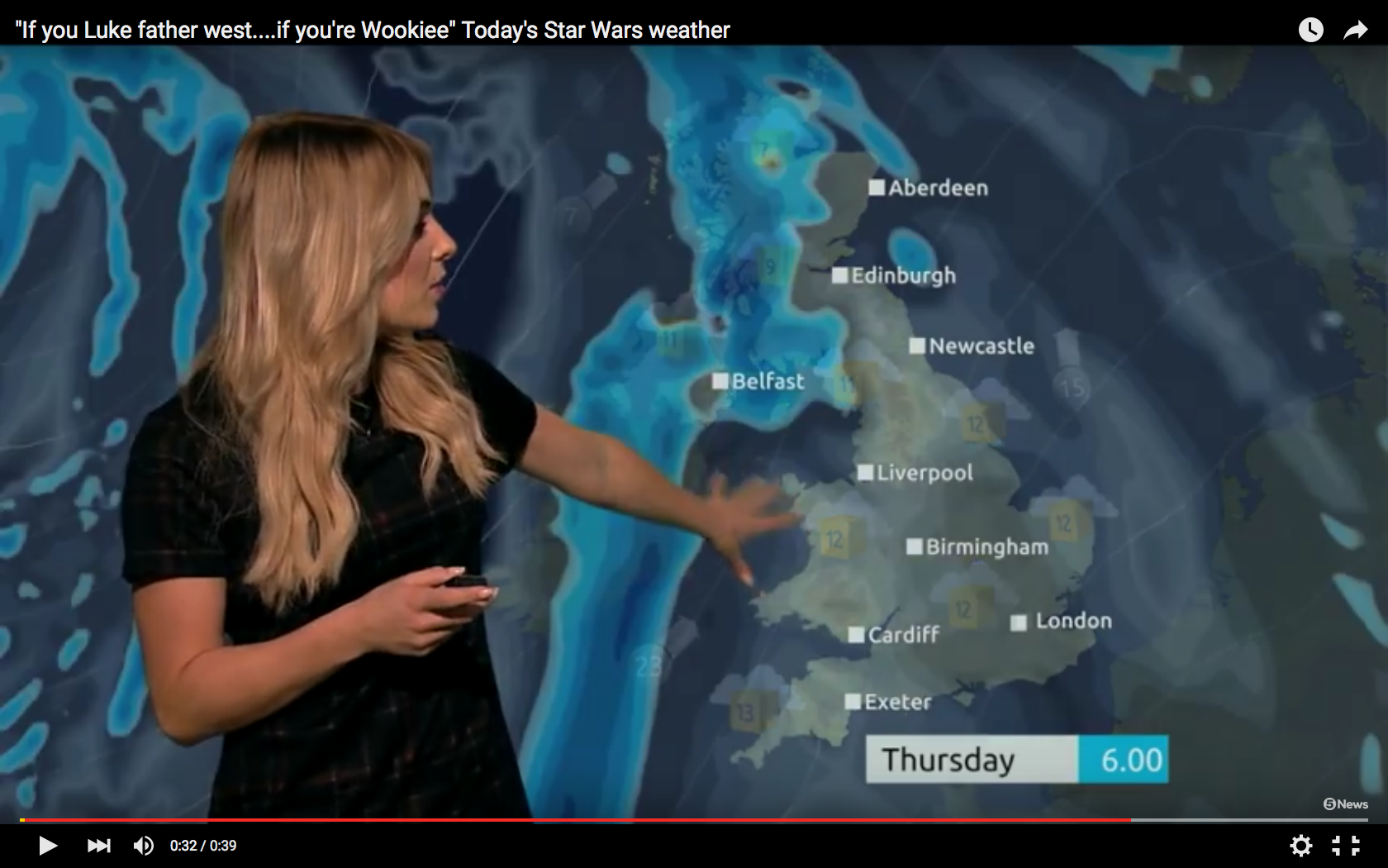WATCH: Pun-tastic Star Wars weather forecast - a Leia of cloud covers ...